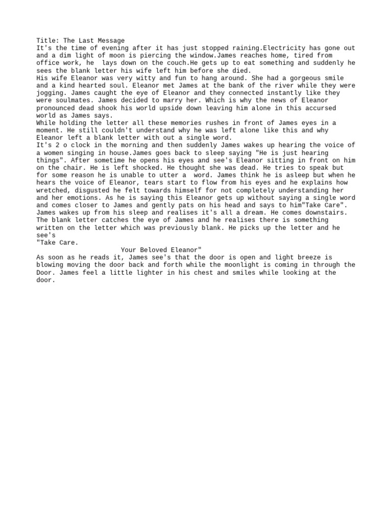 The Last Message: A Love Beyond Death | PDF