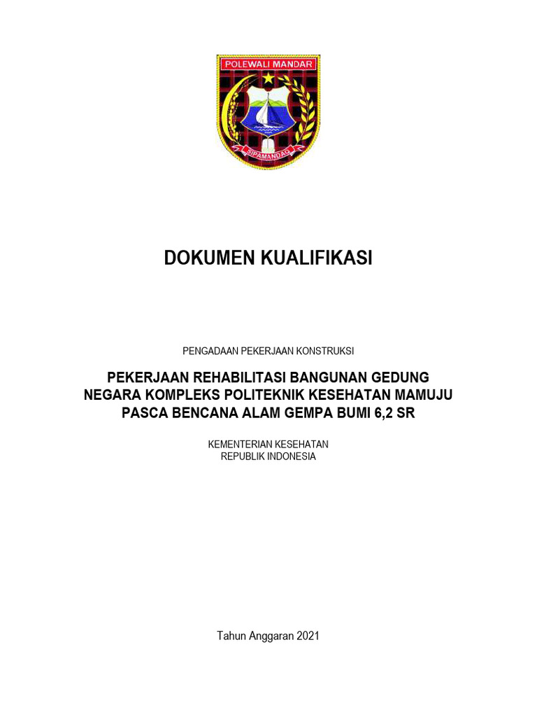 Formulir Isian Kualifikasi (Dokumen Kualifikasi) | PDF