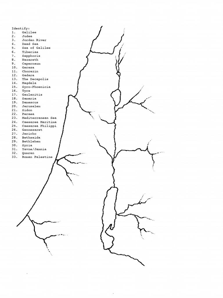 Roman Palestine Map Identification Exercise | PDF