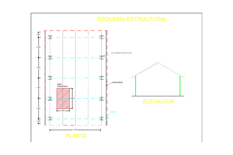Esquema Estructural Proyecto de Vigas | PDF