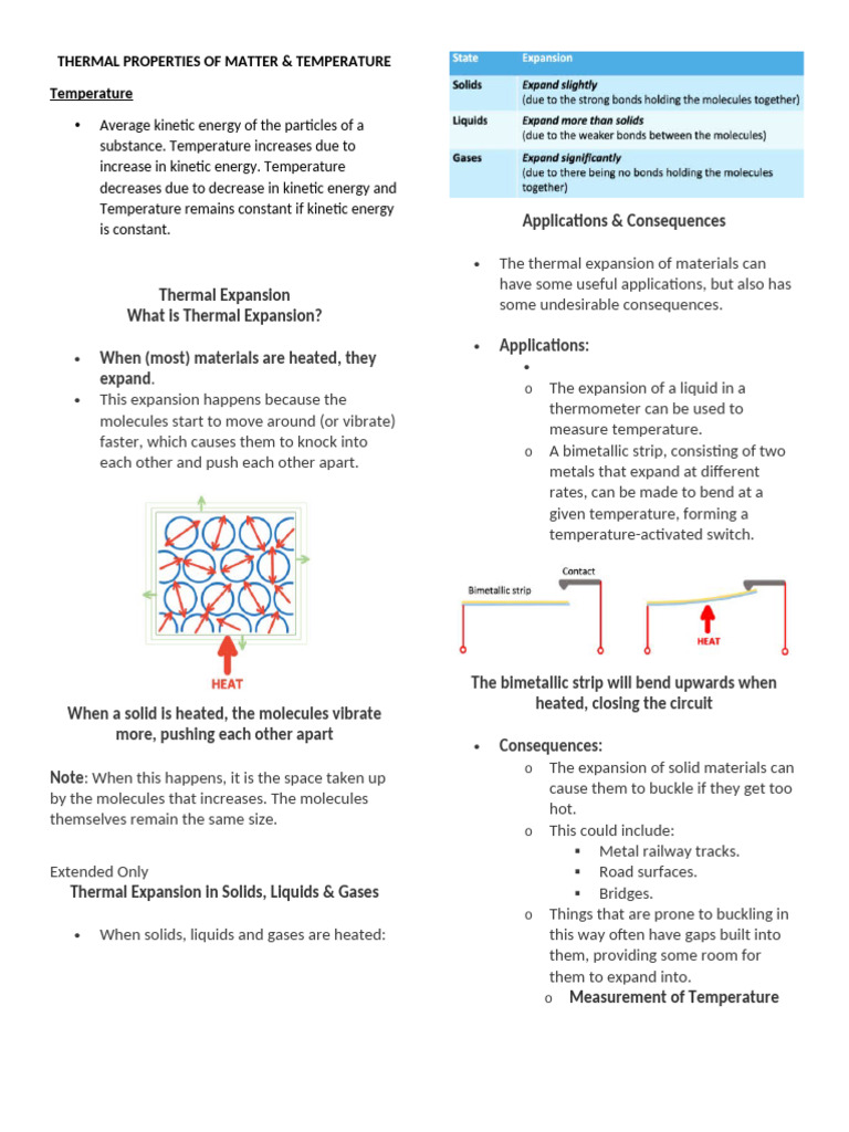 Thermal Properties of Matter & Temperature | PDF | Evaporation ...
