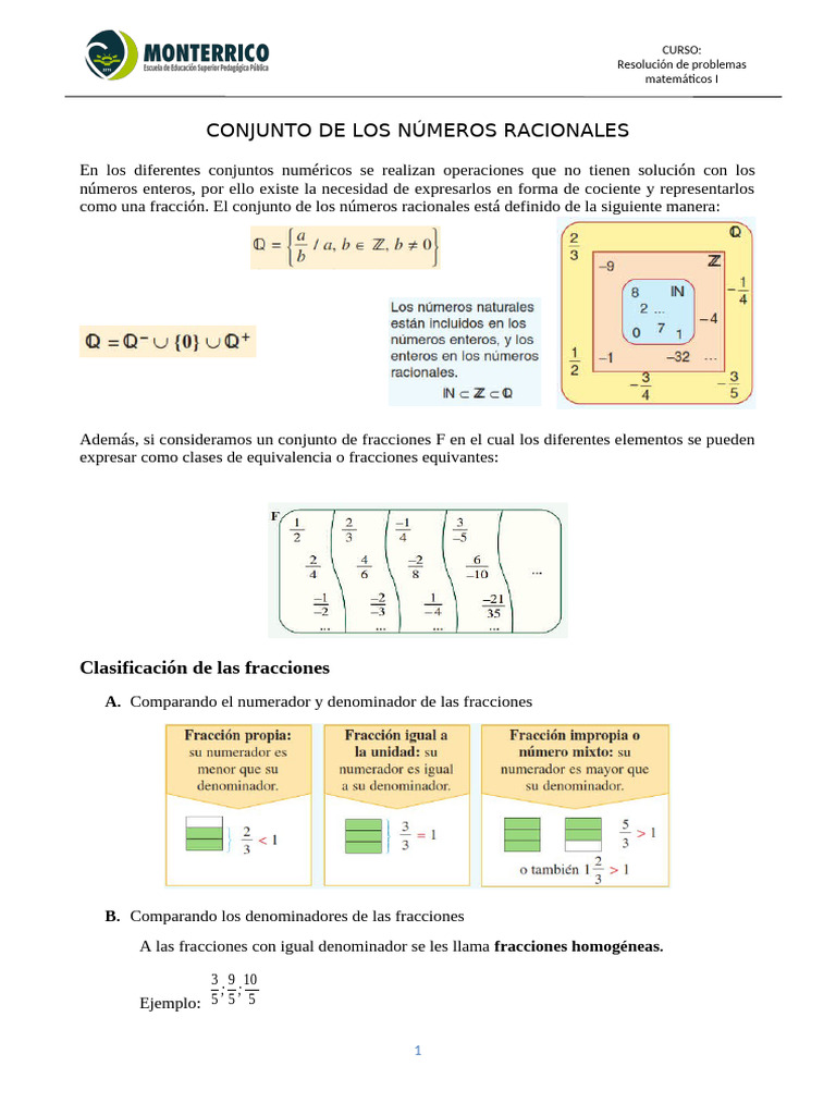 Separata 03 - Conjunto de Los Números Racionales | PDF | Número racional | Números