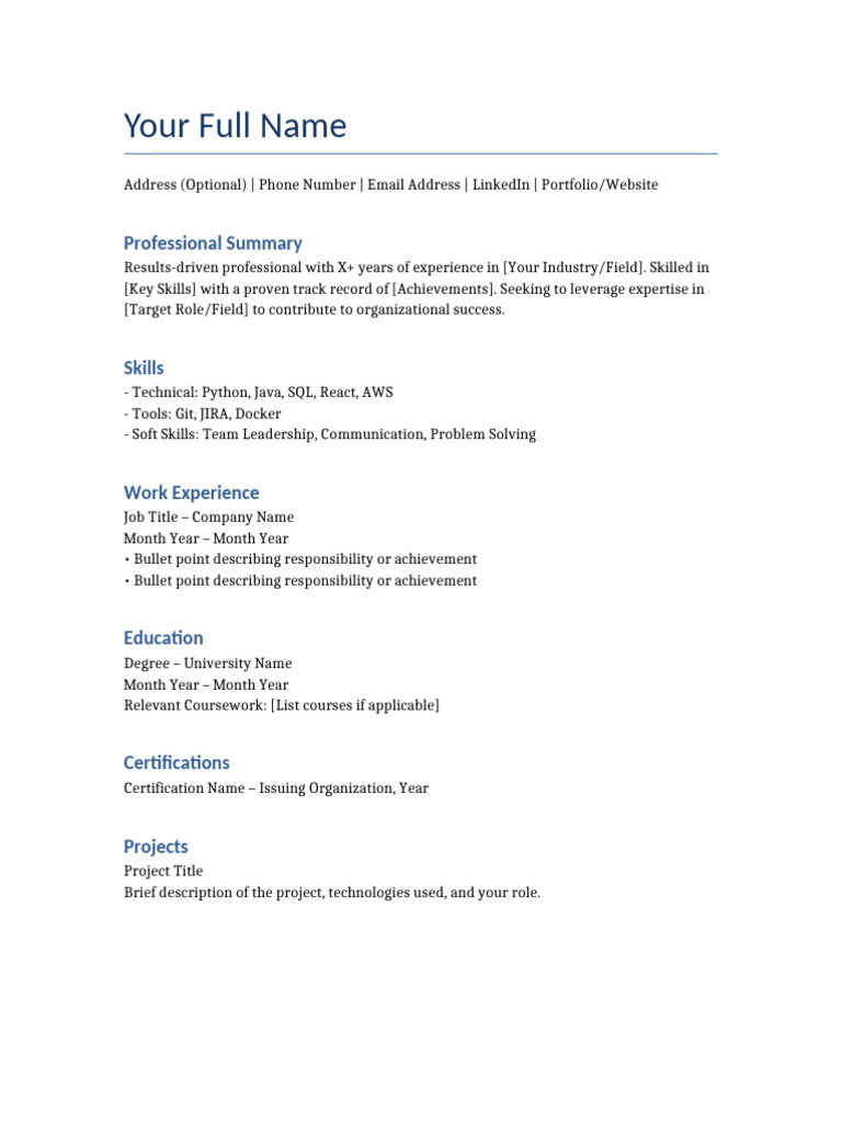 Professional CV Template PDF | PDF
