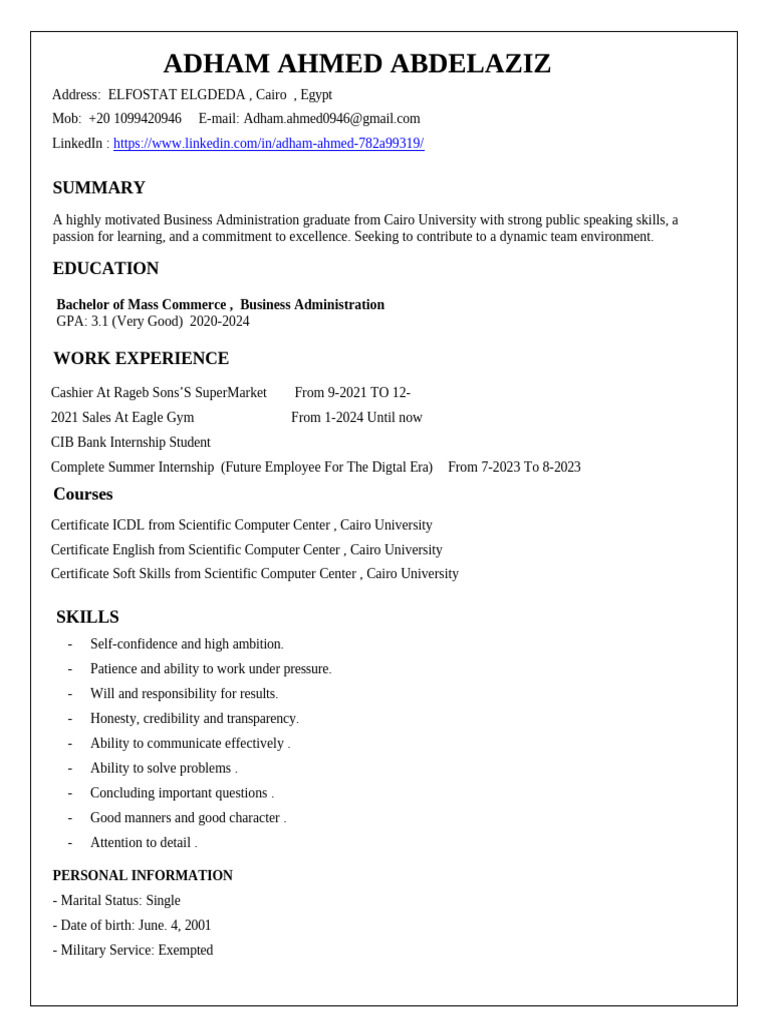 Adham CV | PDF