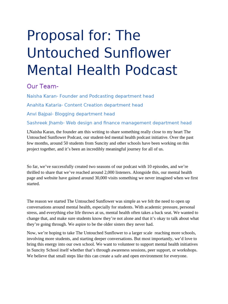 Proposal for Podcast | PDF