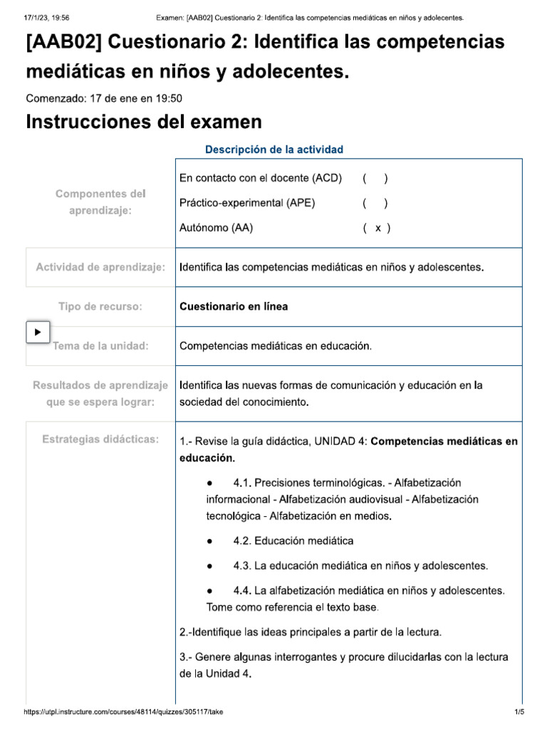 Cuestionario Educación, Tecnología y Sociedad 2B | PDF