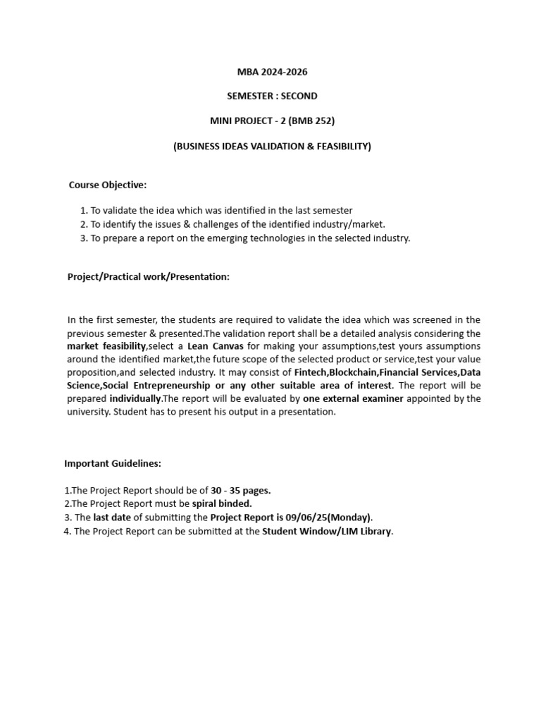 Mini Project Report - Mba 2nd Sem | PDF