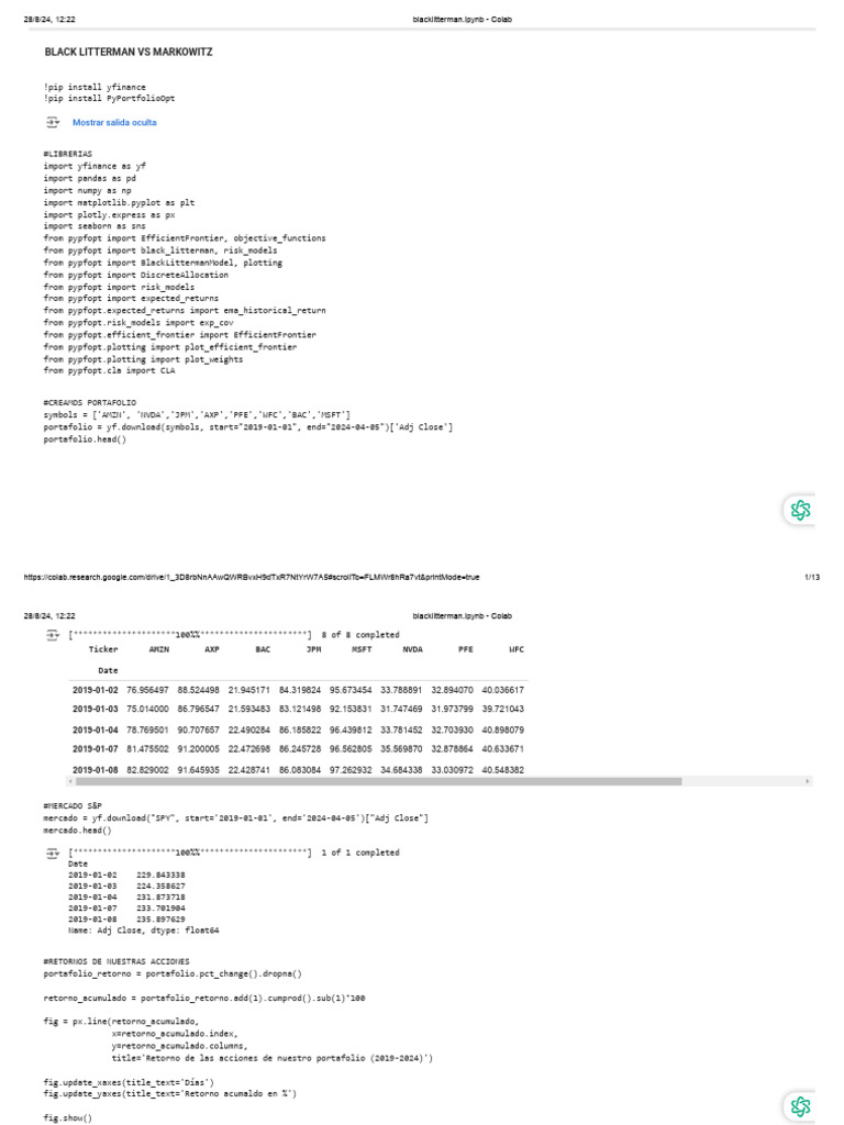Black Litterman Vs Markowitz 1724898740 | PDF | Investing