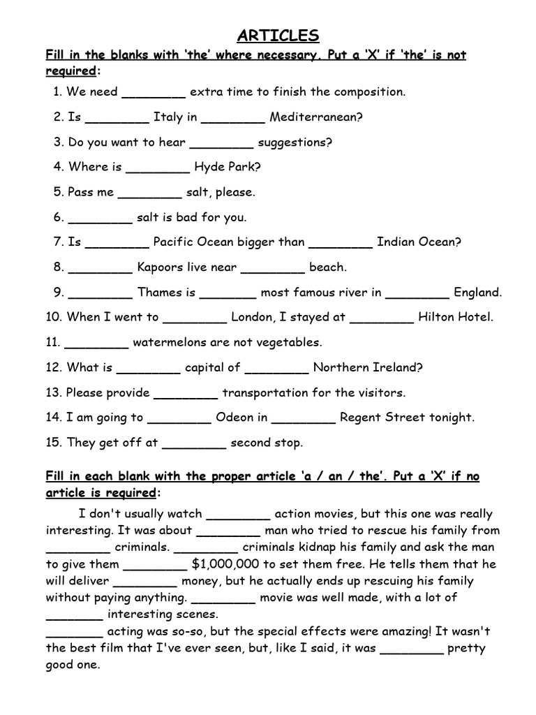 Article Exercises for Beginners | PDF