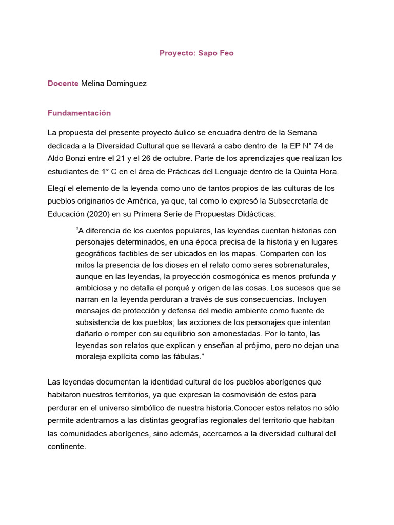 Proyecto - Sapo Feo | PDF