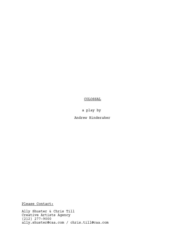 COLOSSAL - Andrew Hinderaker | PDF | Silence