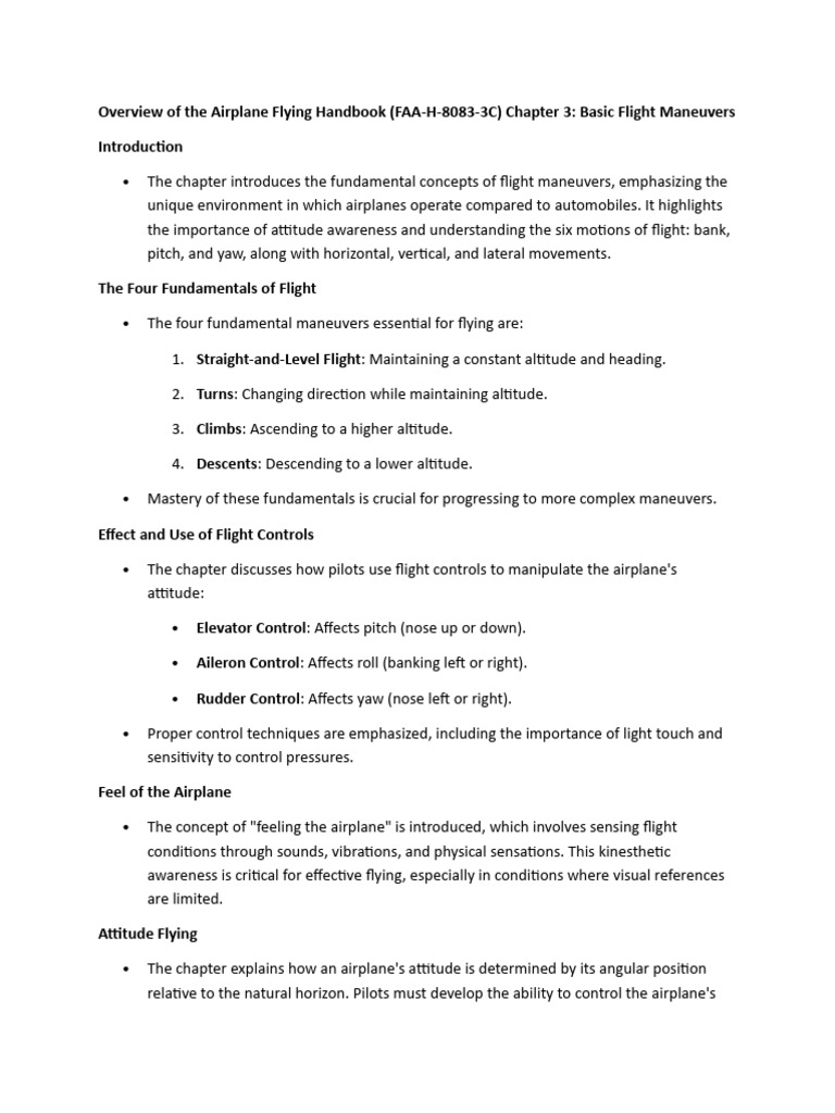 Overview of the Airplane Flying Handbook | PDF | Flight Control ...