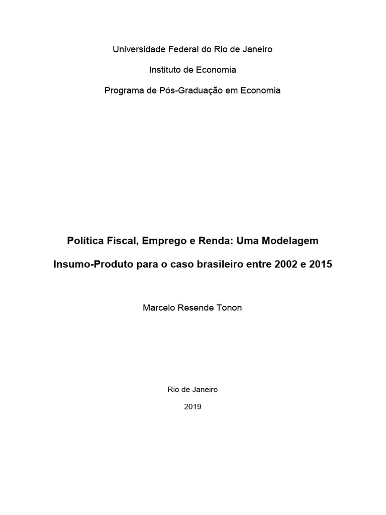 Política Fiscal e Emprego no Brasil 2002-2015 | PDF | Economia ...