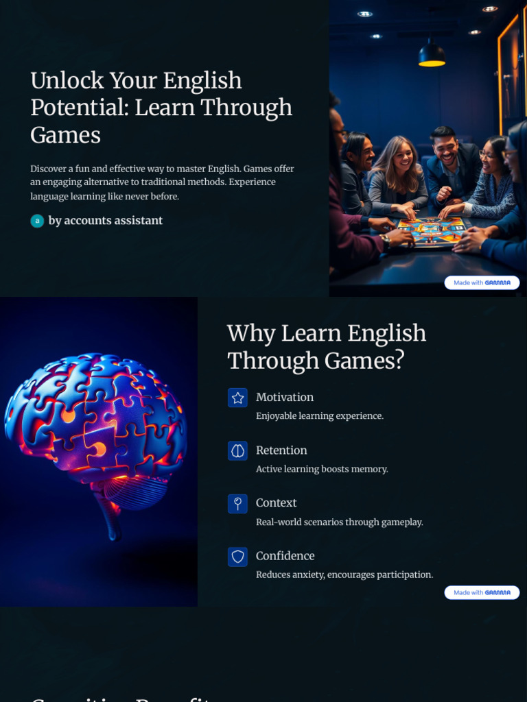 Unlock Your English Potential Learn Through Games | PDF