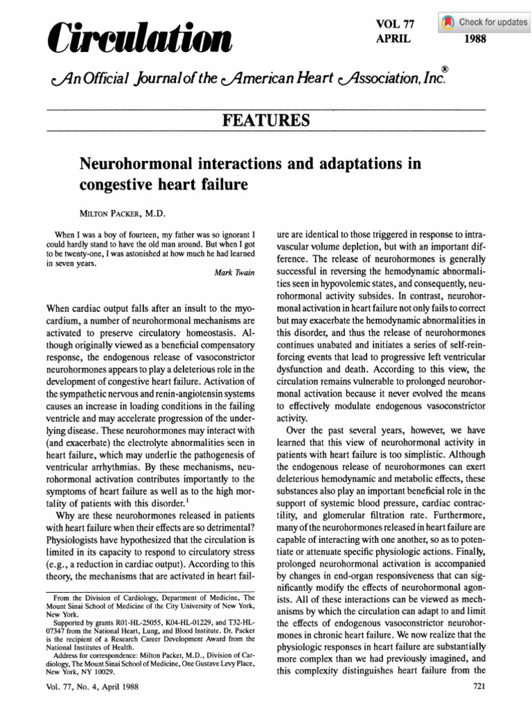 Packer Neurohormonal Interactions and Adaptations in Congestive Heart ...