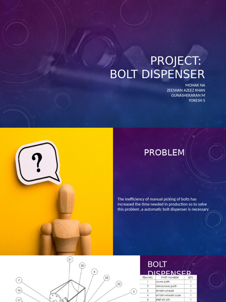 Bolt Dispenser PPT Final | PDF | Gear | Electrical Engineering