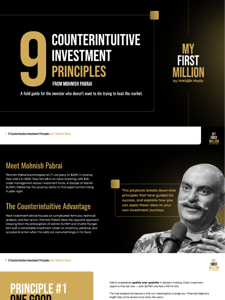 9 Counterintuitive Investment Principles From Mohnish Pabrai | PDF