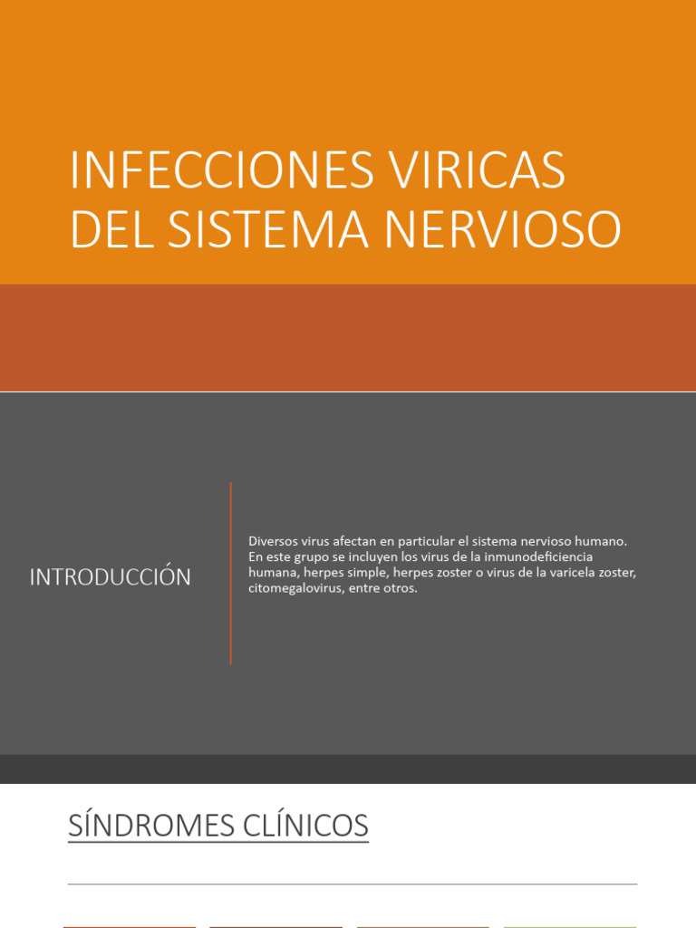 Infecciones Viricas Del Sistema Nervioso | PDF | Meningitis | Virus