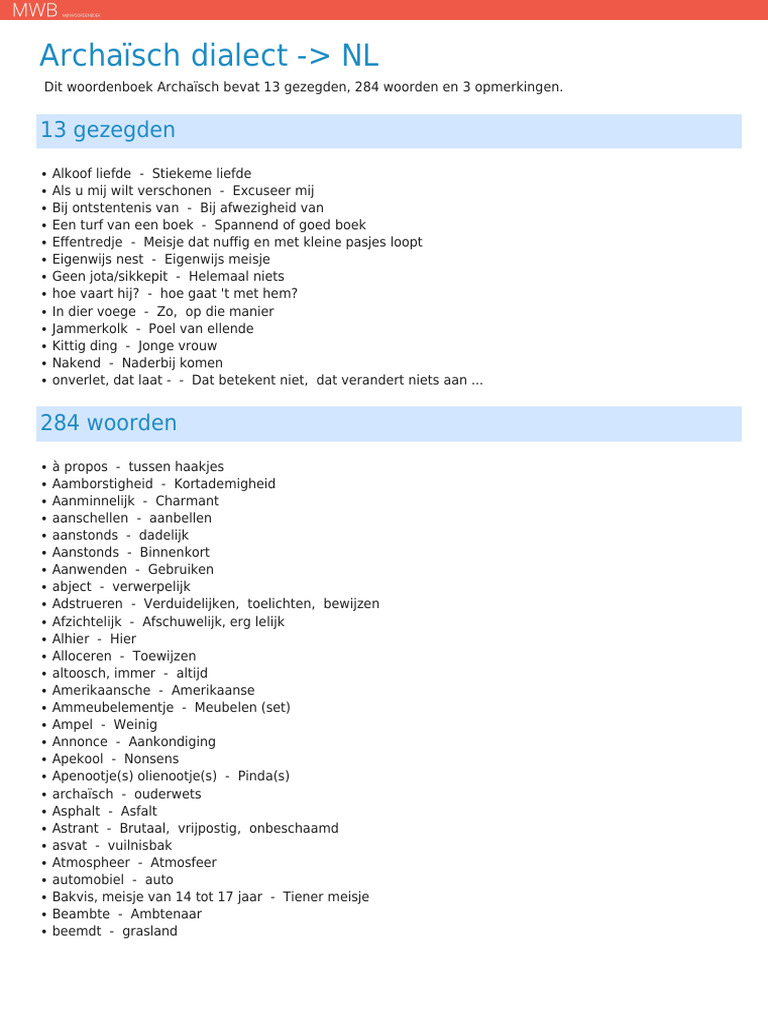 Archaïsch Dialect - NLPDF | PDF
