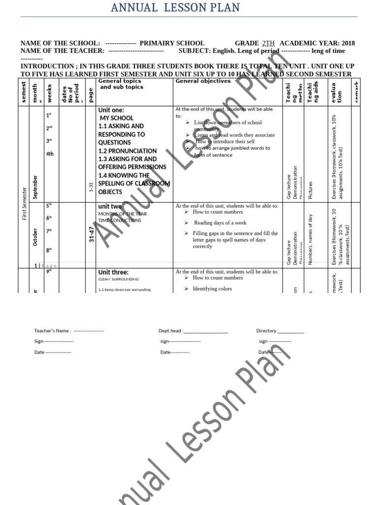 English 3th Annual Lesson Grade Abdeta | PDF | Education Theory | Learning