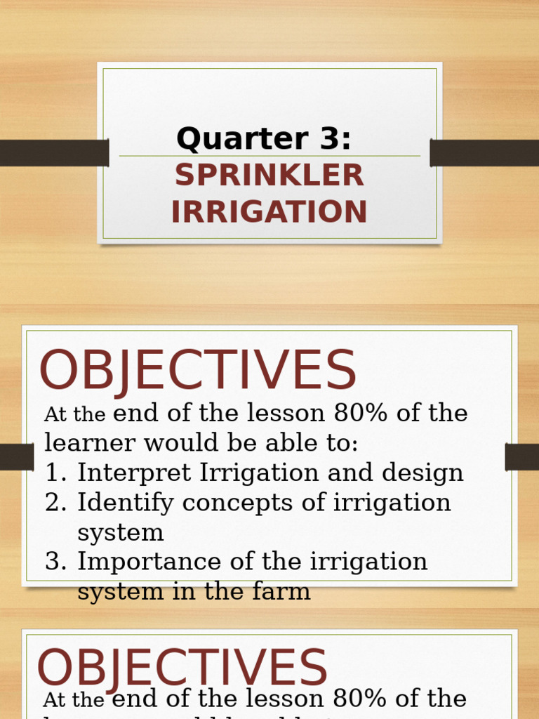q3m1 Sptve 8 Sprinkler Irrigation | PDF