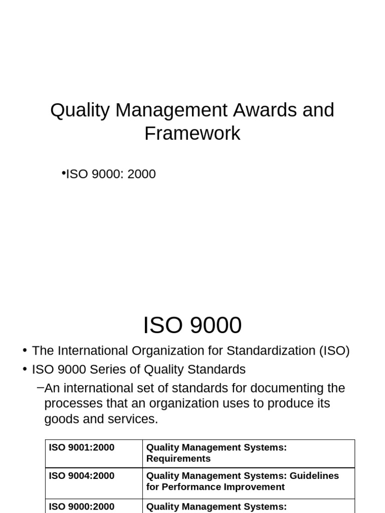 ISO 9000 Quality Management Standards | PDF | Quality Management ...