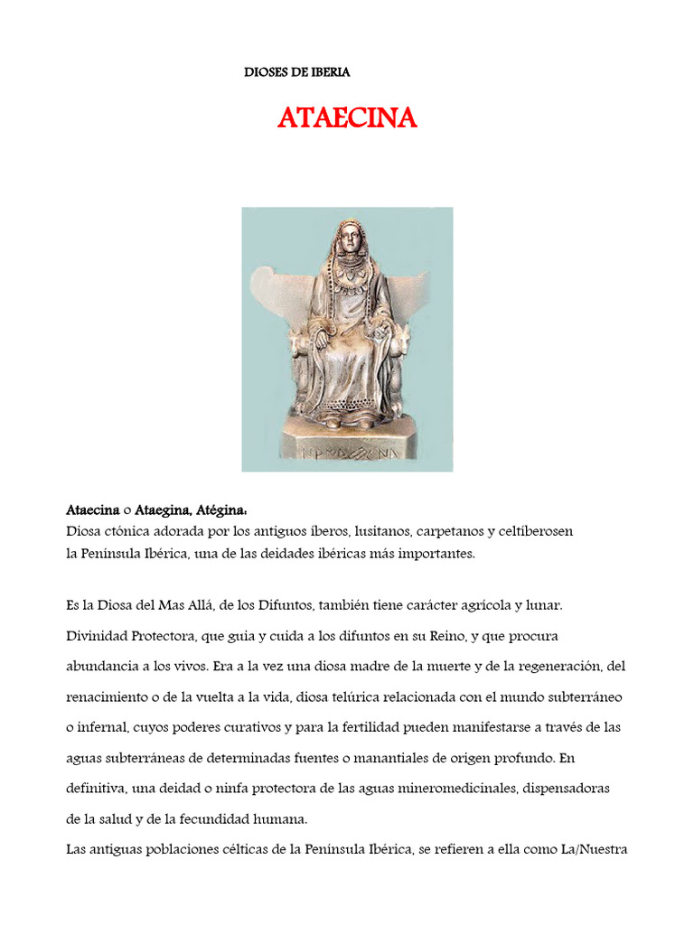 Ataecina: Diosa de la Regeneración Ibérica | PDF