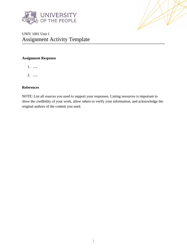 Academic Assignment Template Guide | PDF