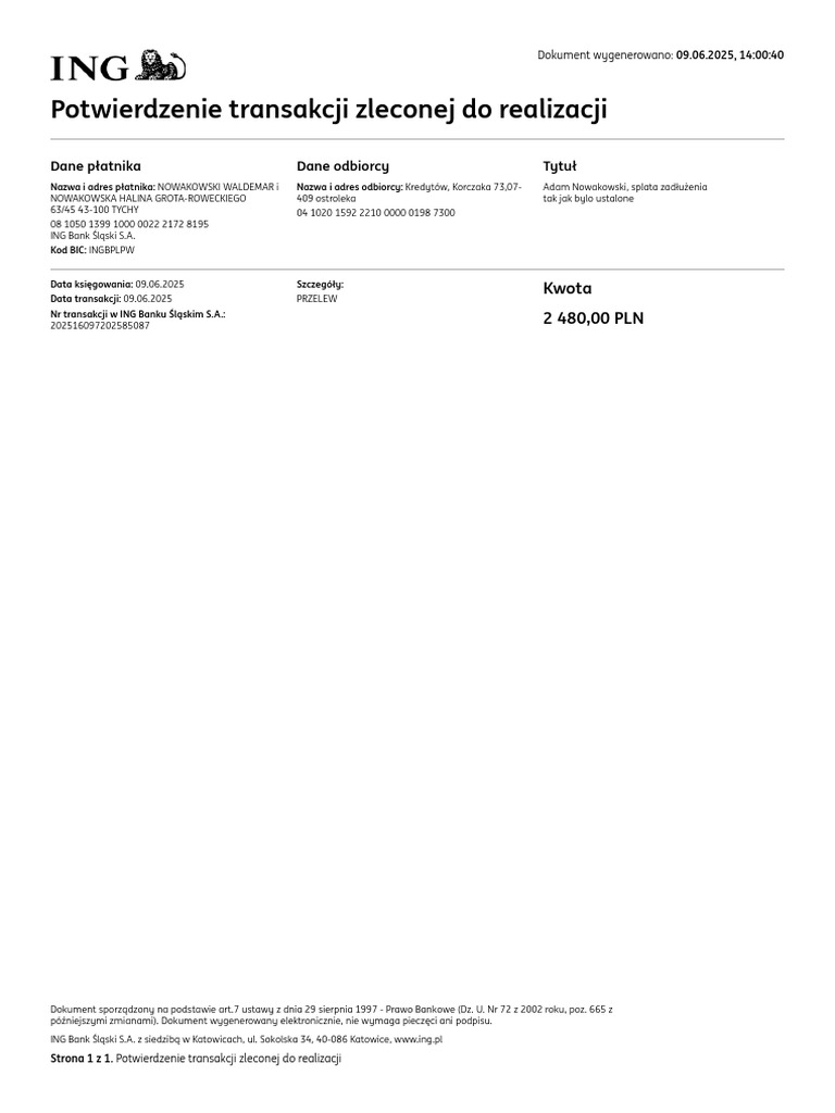 Potwierdzenie Transakcji | PDF