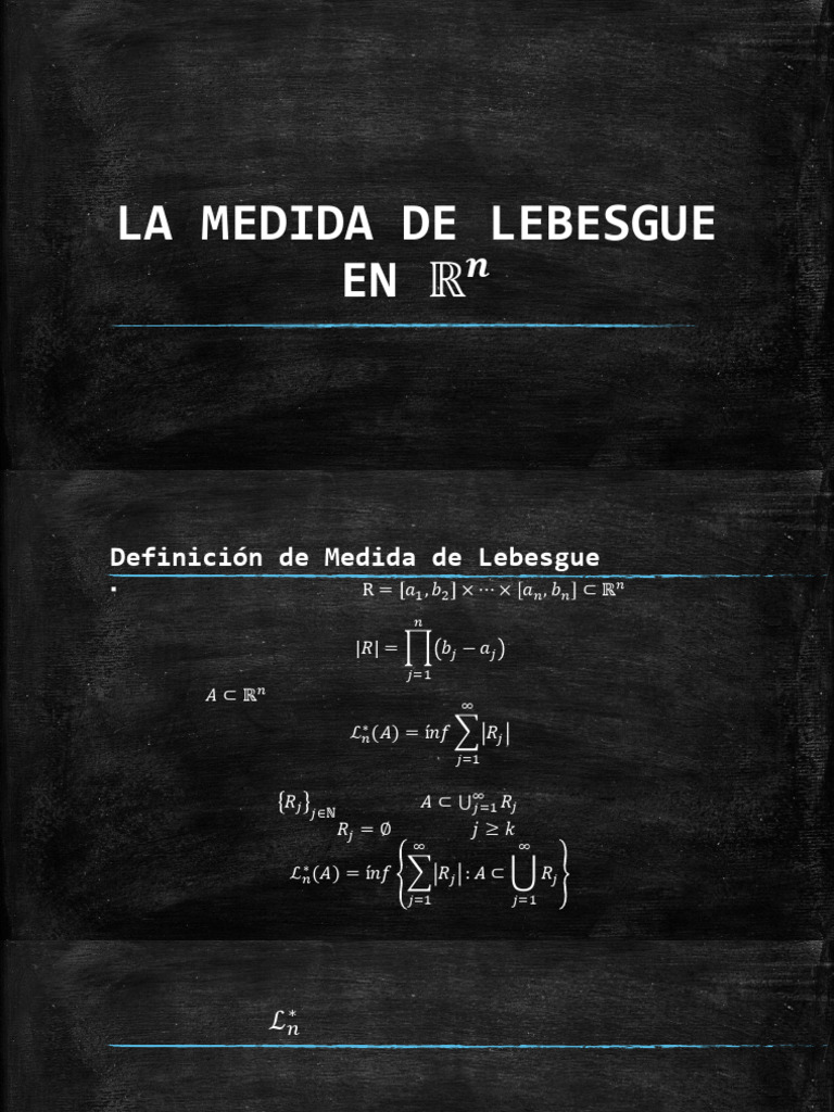 Medida de Lebesgue en ℝⁿ: Definición y Teoremas | PDF | Espacio ...