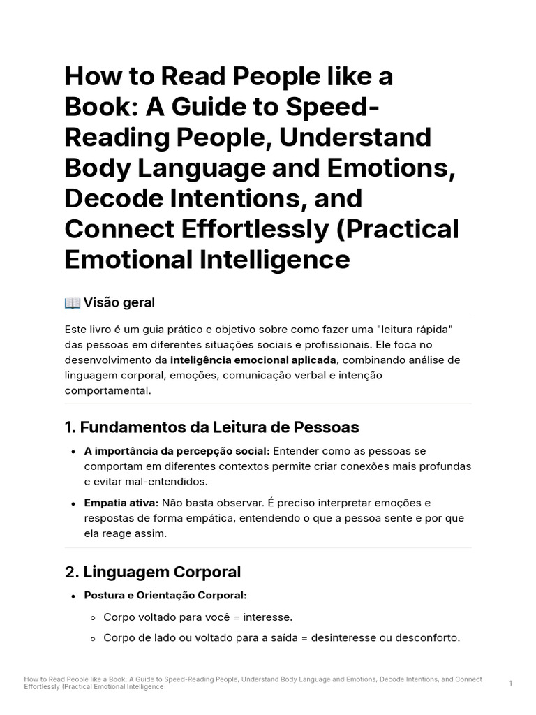 SUMMARY - How To Read People Like A Book A Guide To Speed-Reading ...