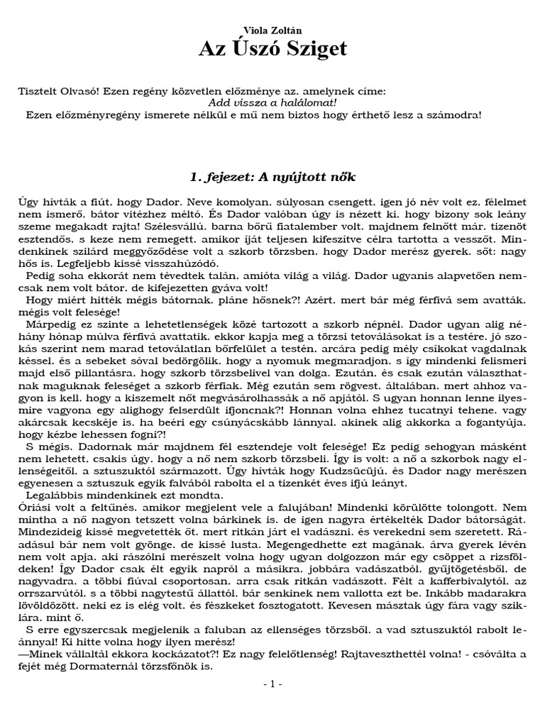 Az Úszó Sziget | PDF