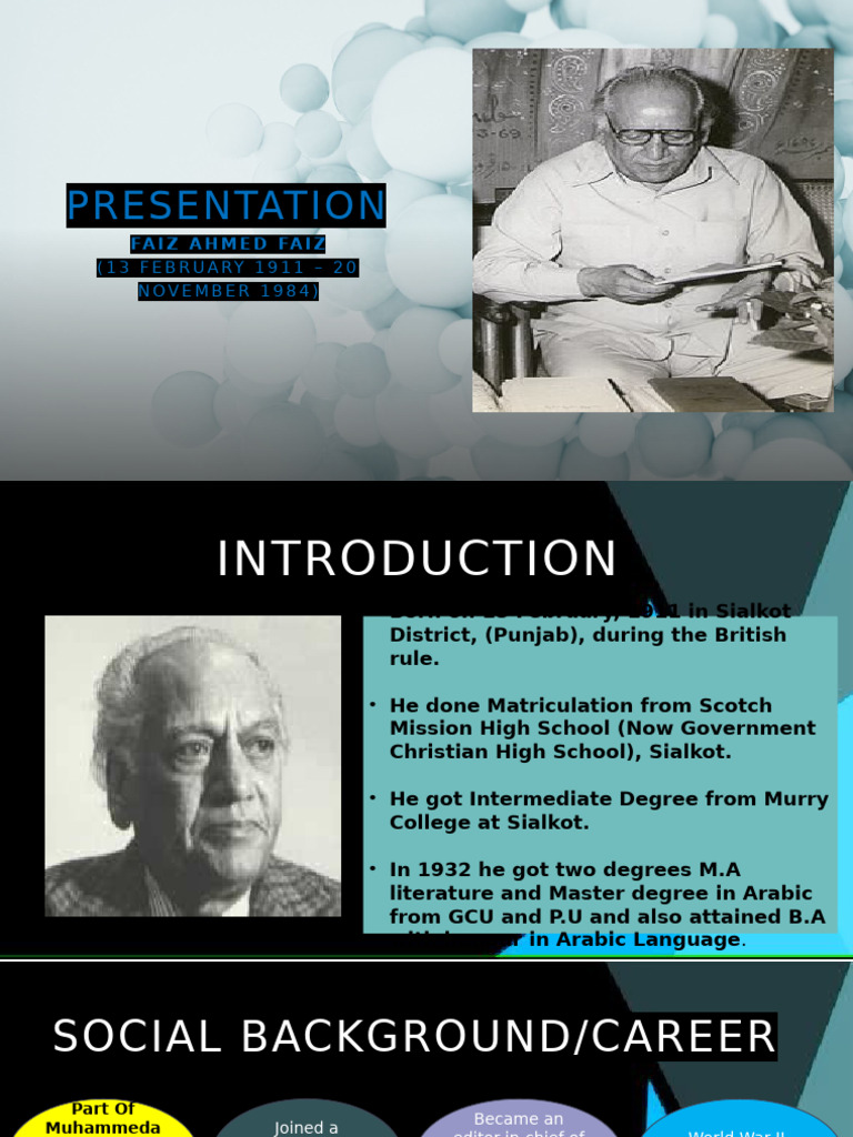 PST PPT Faiz Ahmed Faiz | PDF