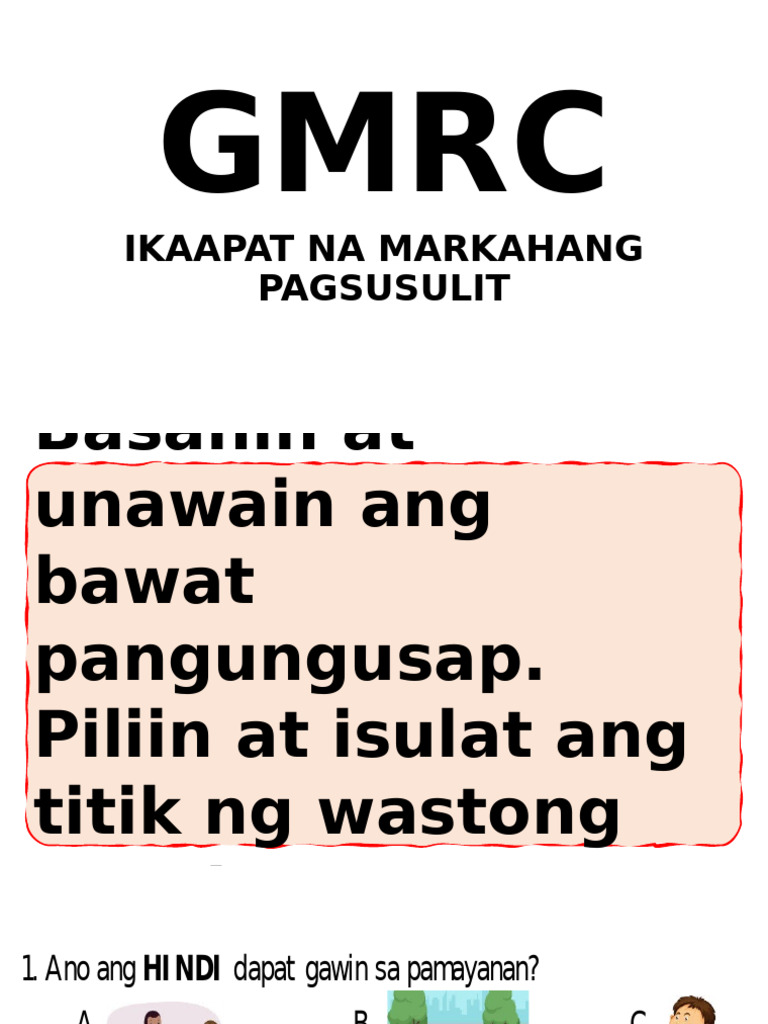 Q4 - Periodical Test GMRC 1 | PDF