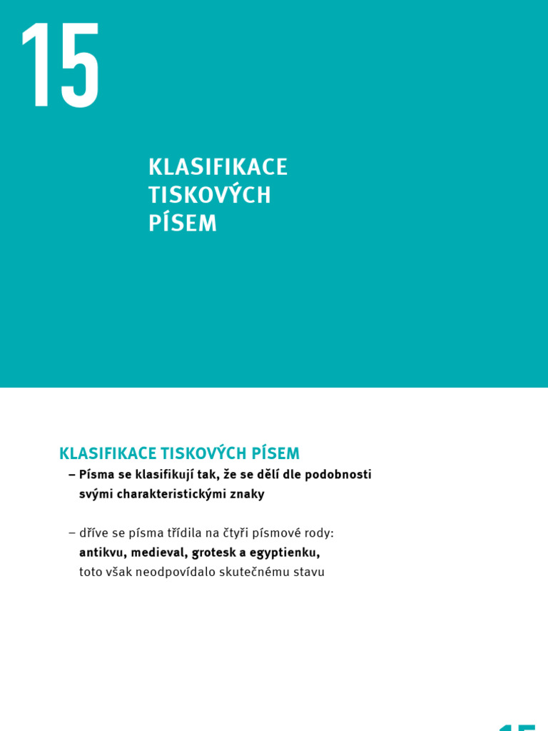 15 - Klasifikace Tisk Písem | PDF