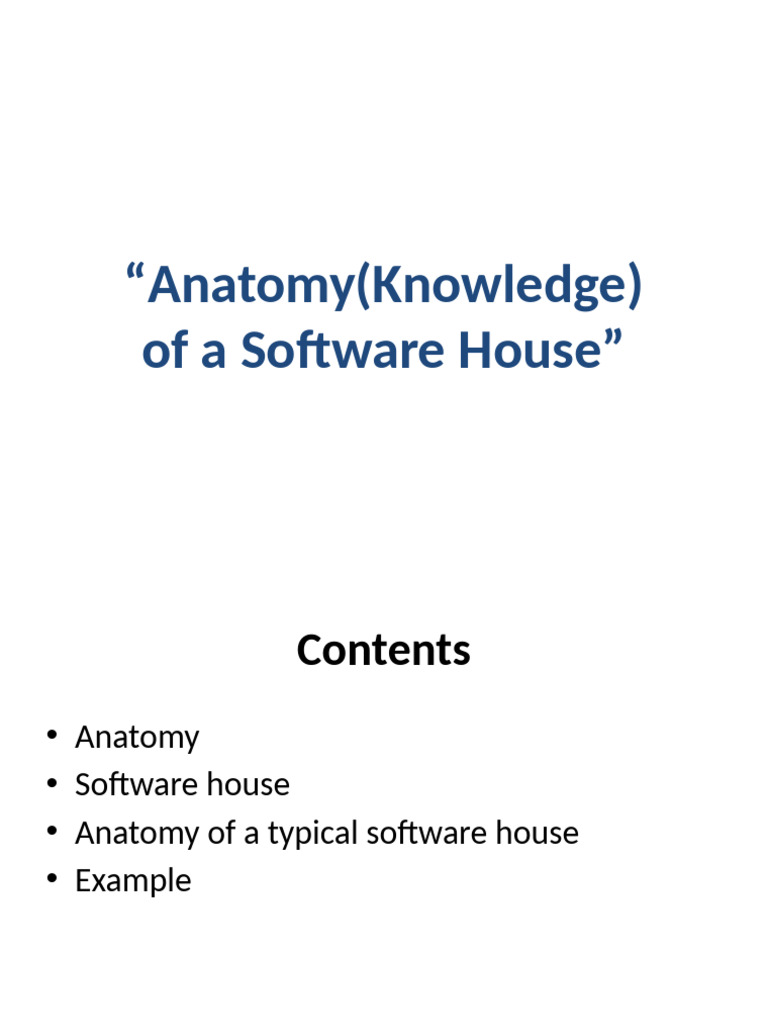 Anatomy of A Software House | PDF | Marketing | Sales