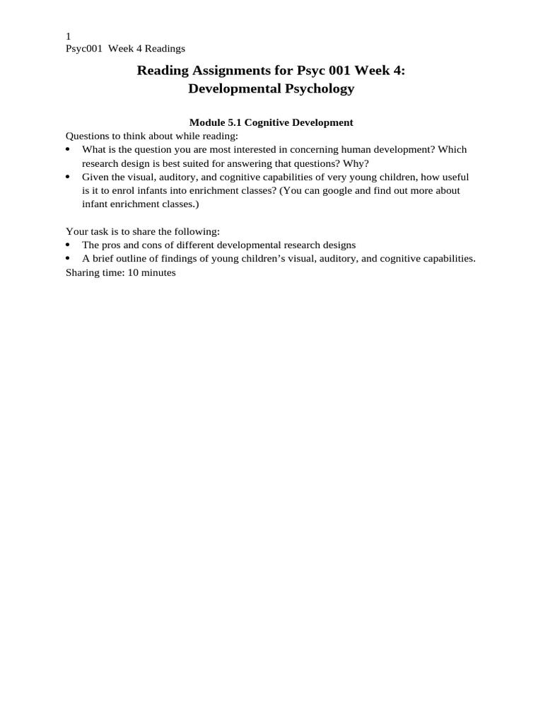 Developmental Psychology: Week 4 Insights | PDF | Attachment Theory ...