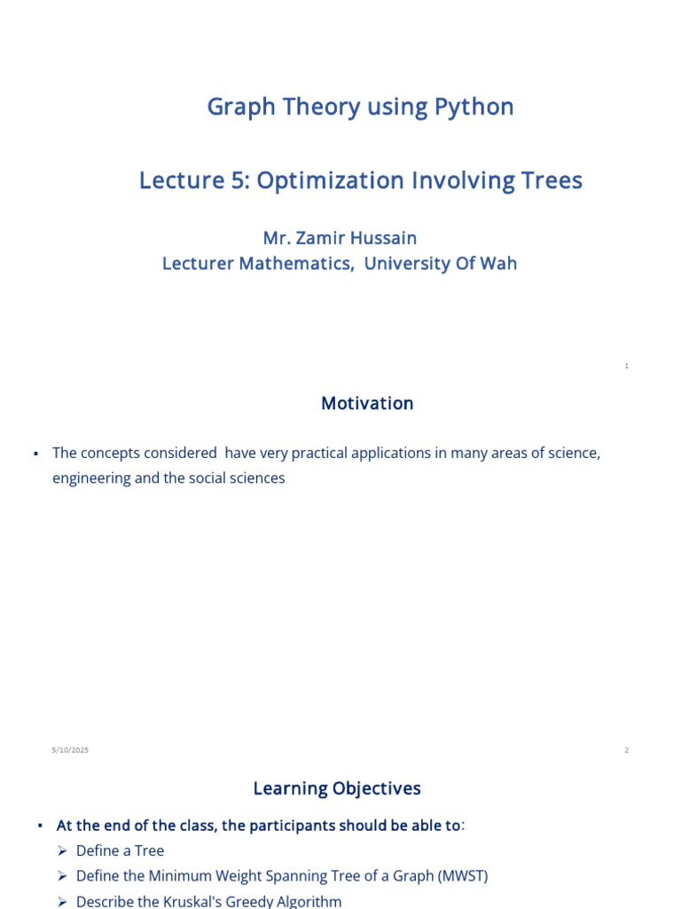 Optimization Involving Trees LEC5 | PDF | Computational Problems | Theoretical Computer Science