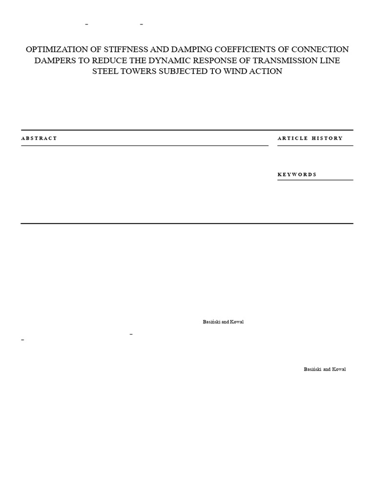 Optimization of Stiffness and Damping Coefficients of Connection ...