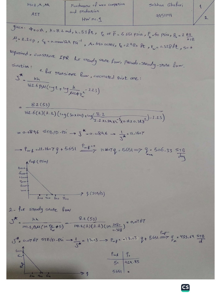 Well Completion HW.1 | PDF