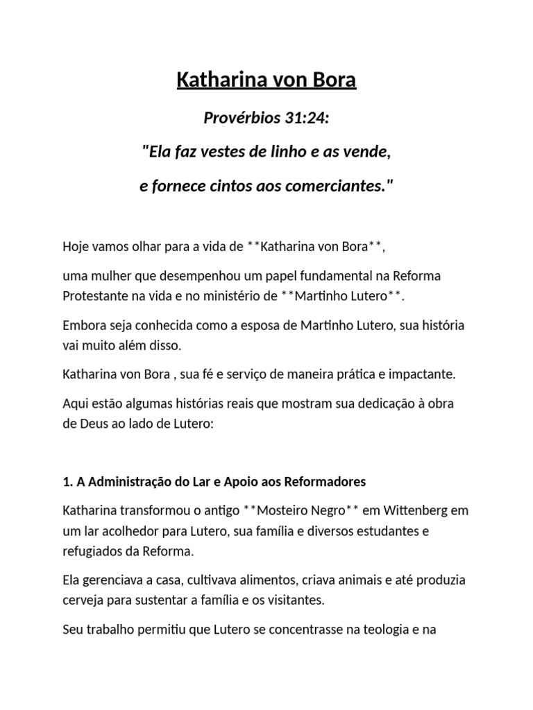 Von Bora | PDF | Martinho Lutero | Fé