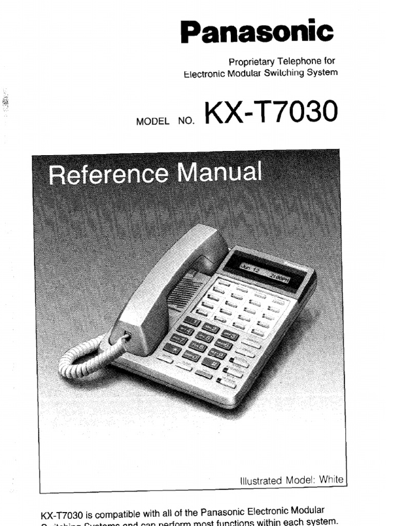 Panasonic KX-T7030 Reference Manual | PDF | Telephone | Ac Power Plugs ...