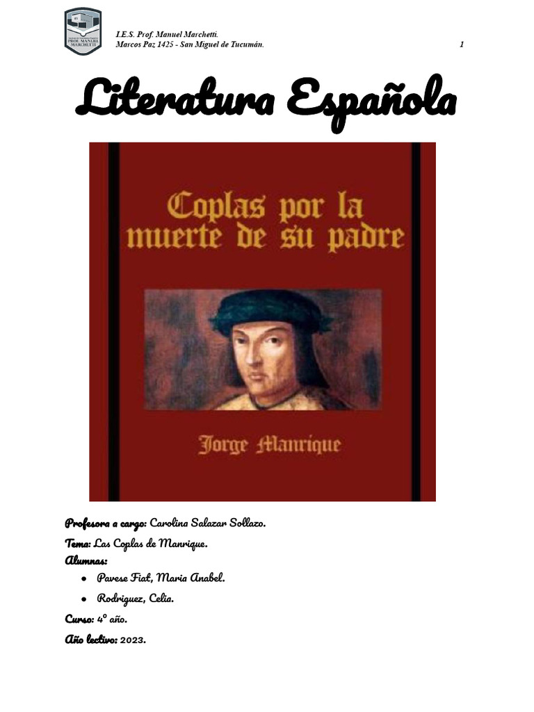 Coplas de Manrique | PDF