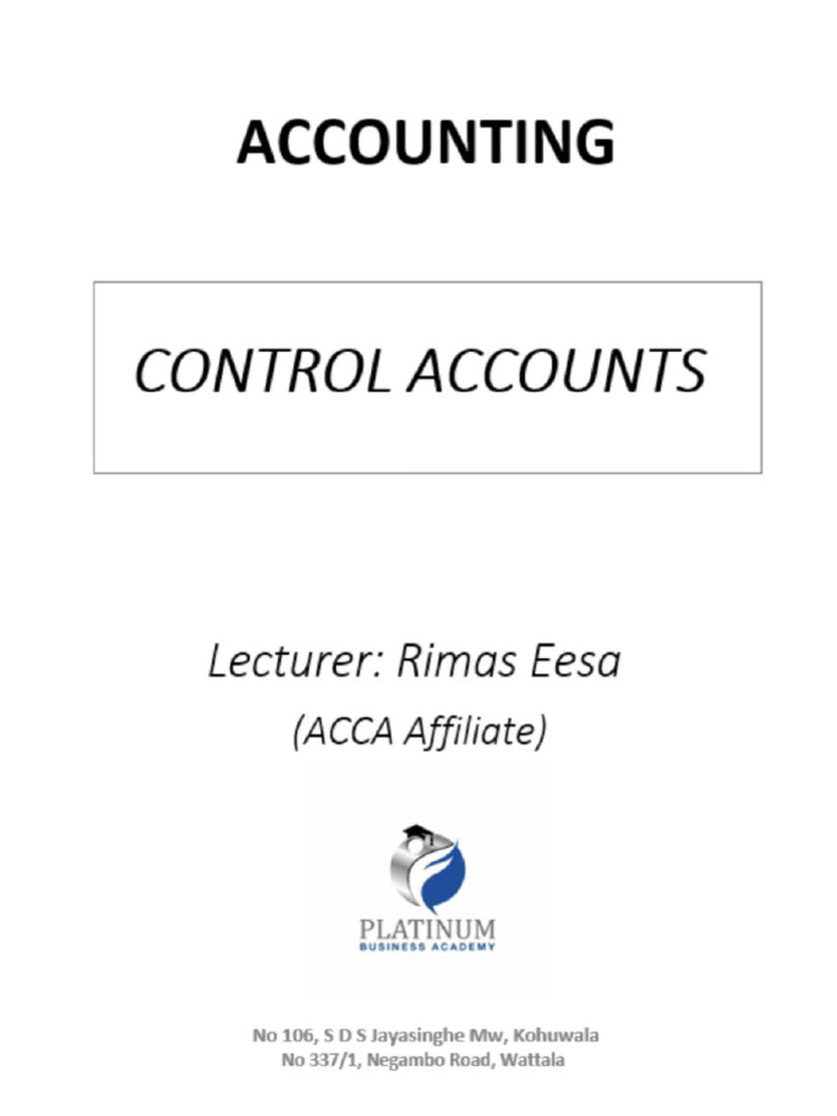 Control Accounts | PDF