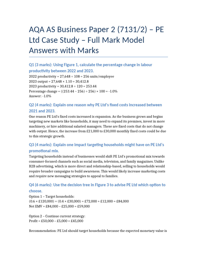 PE Ltd Case Study: Business Analysis & Recommendations | PDF | Labour ...