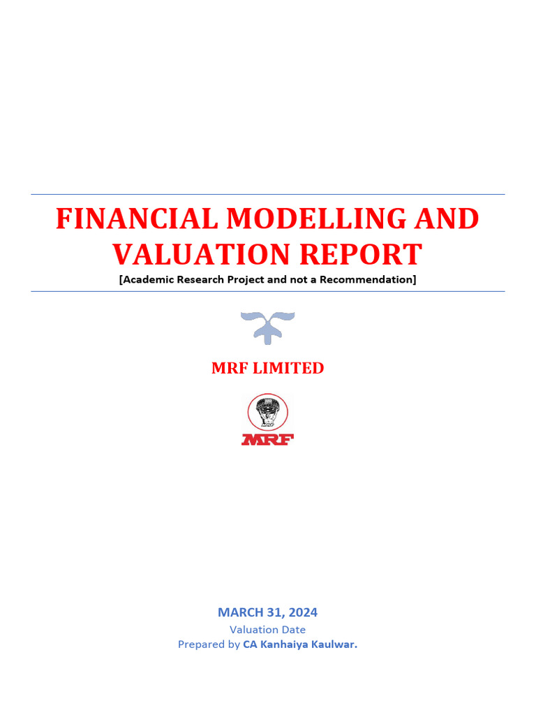 MRF Limited Financial Modelling Report | PDF | Valuation (Finance ...