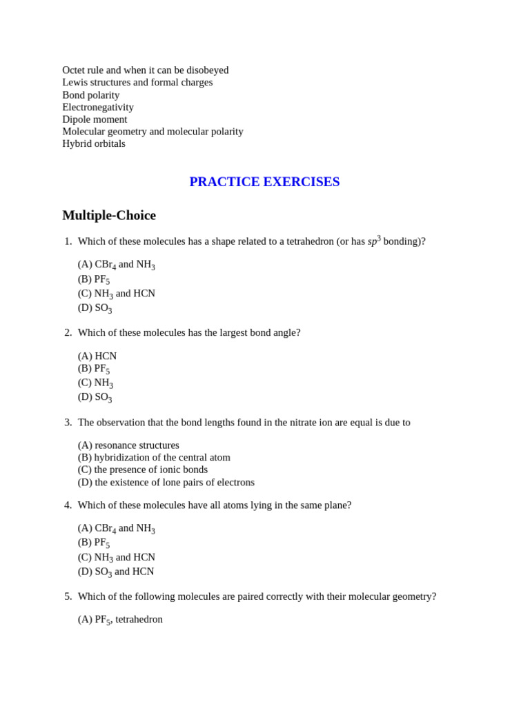 AP Chem - Lesson 4 Covalent Compound | PDF | Chemical Bond | Chemical ...