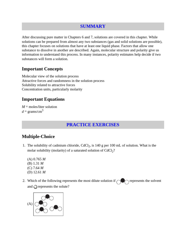 Endothermic Solute Dissolution in Solutions | PDF | Solubility | Mole ...