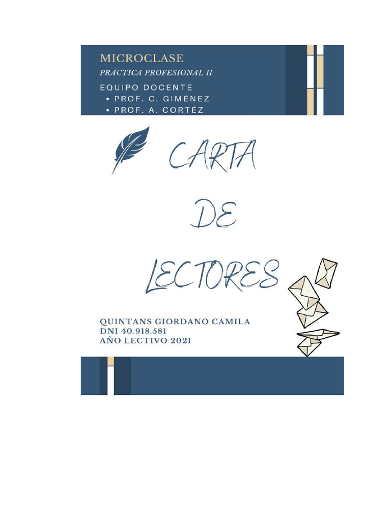 Plan General Carta de Lectores | PDF | Periódicos | Escritores