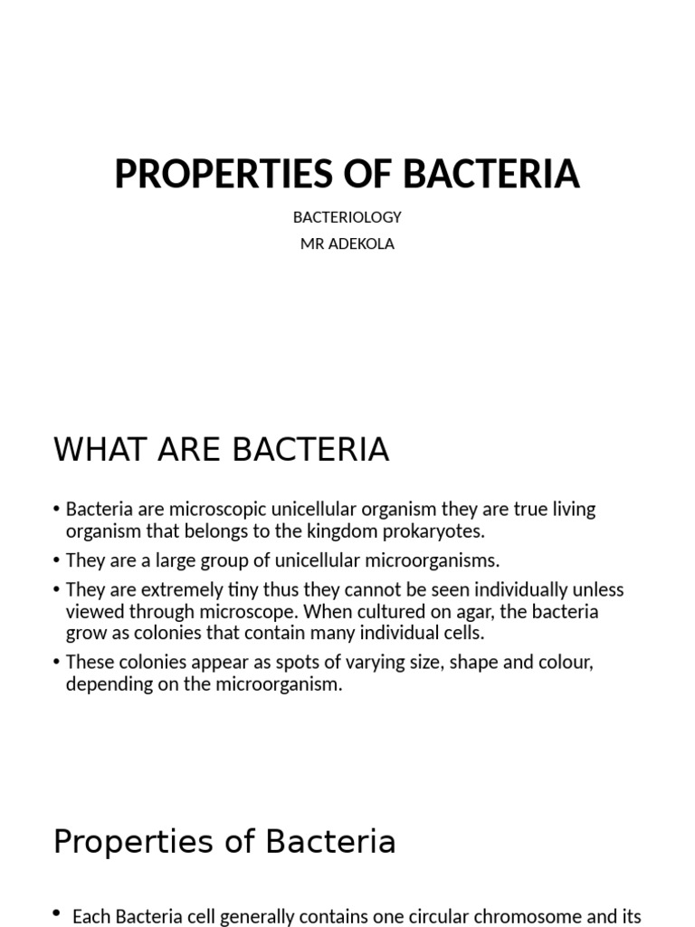 Properties And Structure Of Bacteria Pdf Cell Biology Bacteria